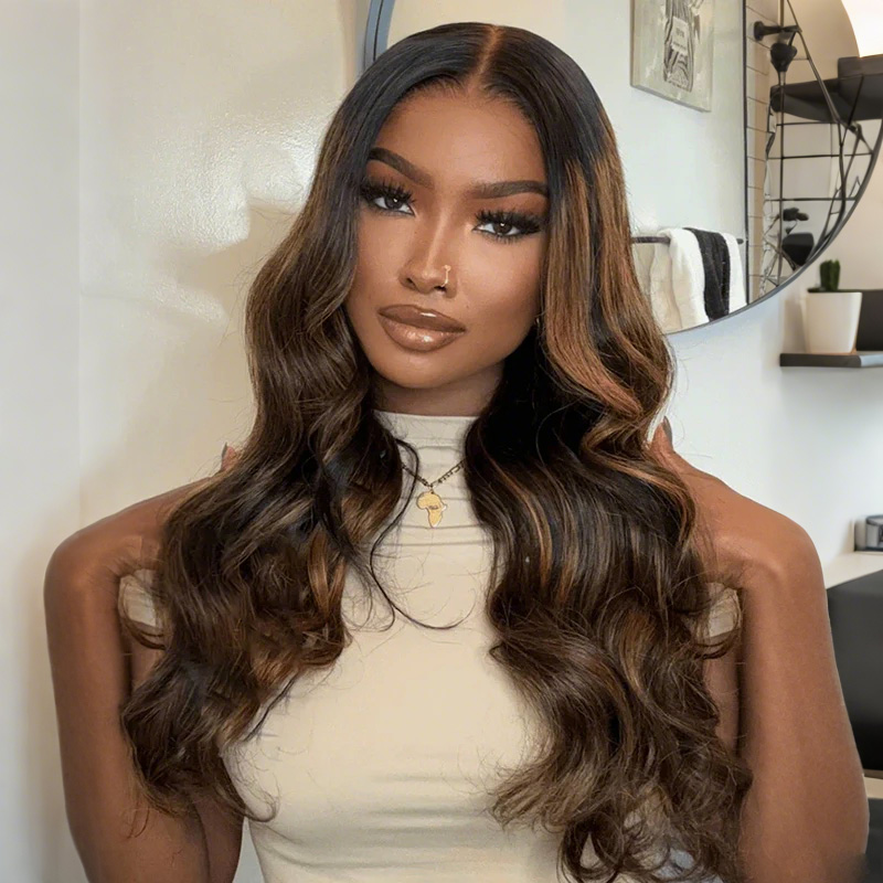 New In Balayage Highlight Body Wave 9x6 Tpart Lace Wear Go Glueless Wi ...